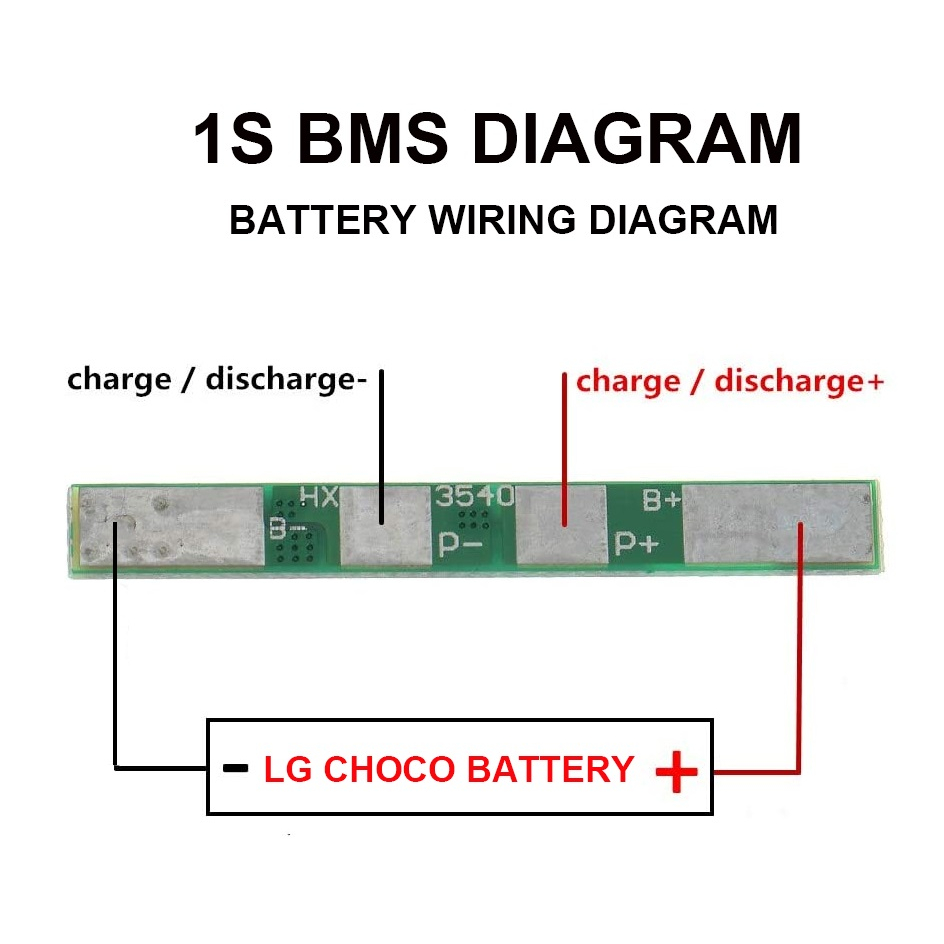 LG CHOCO RECHARGEABLE BATTERY 18650 3.7V 3000mAh, 1S 3A BMS SM FEMALE ...