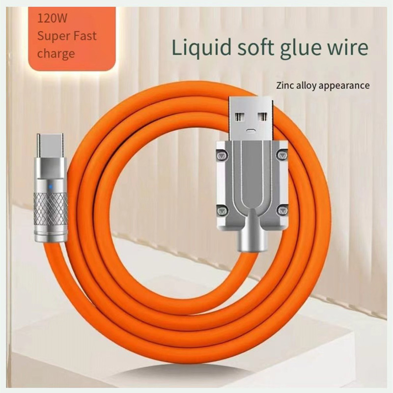 120W 6A Super Fast Charge Type C Liquid Silicone Cable Quick Charge USB ...