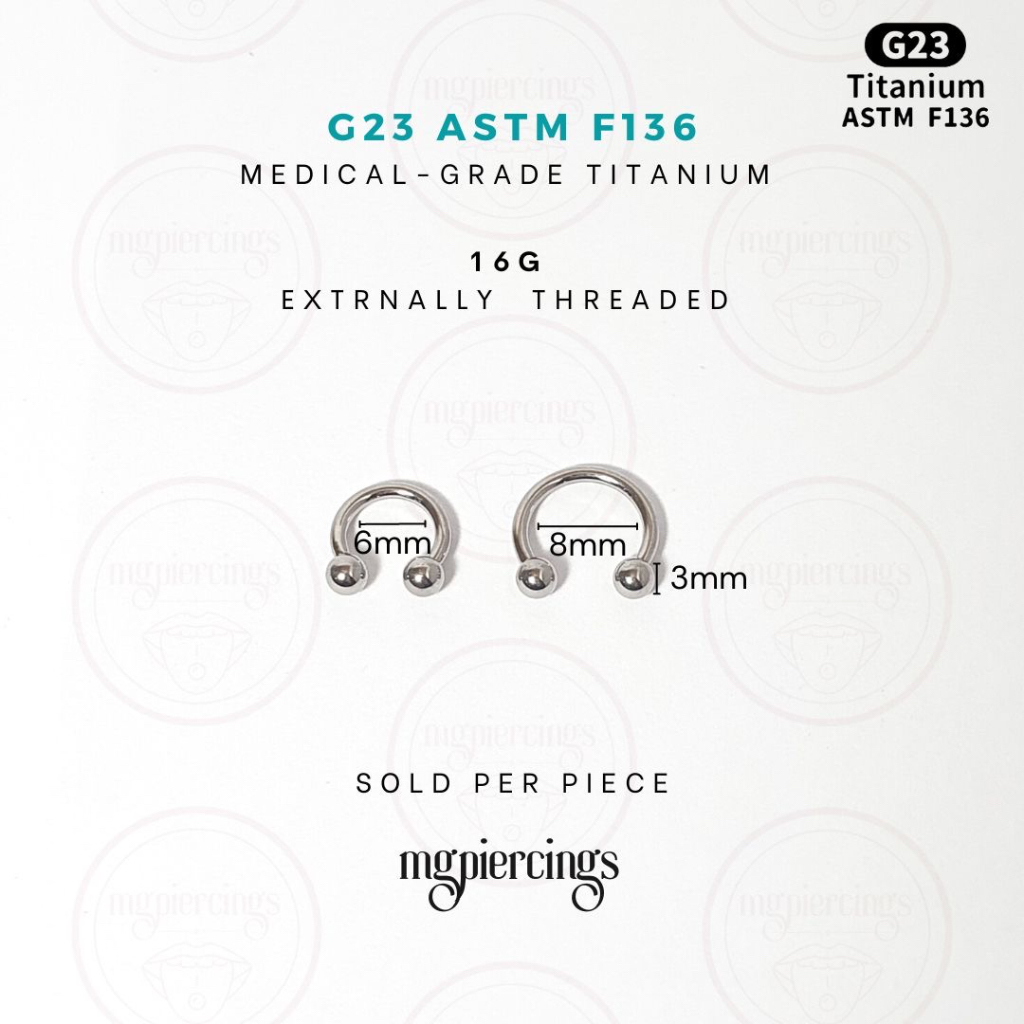 Medical-Grade Titanium G23 ASTM F136 Ball Horseshoe Nose Piercing 16G ...