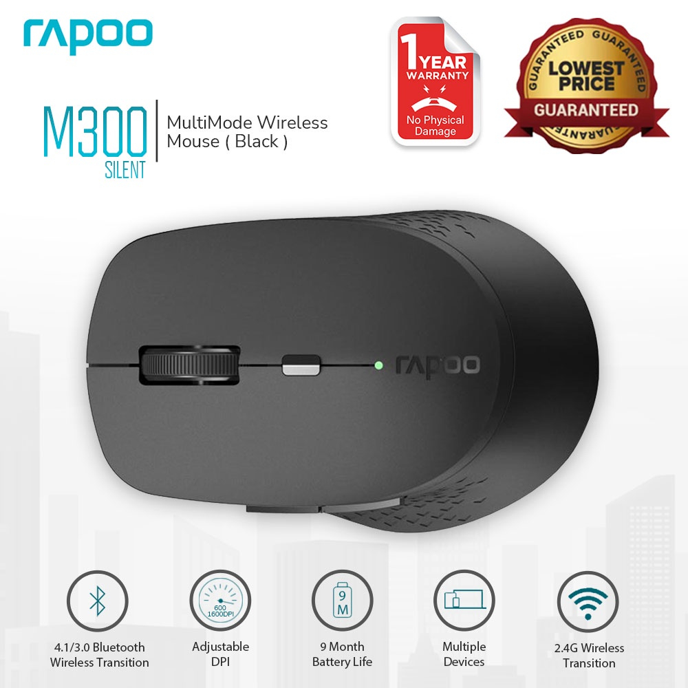 Rapoo M300 Silent Bluetooth Mouse 2.4G Wireless Mouse for laptop ...