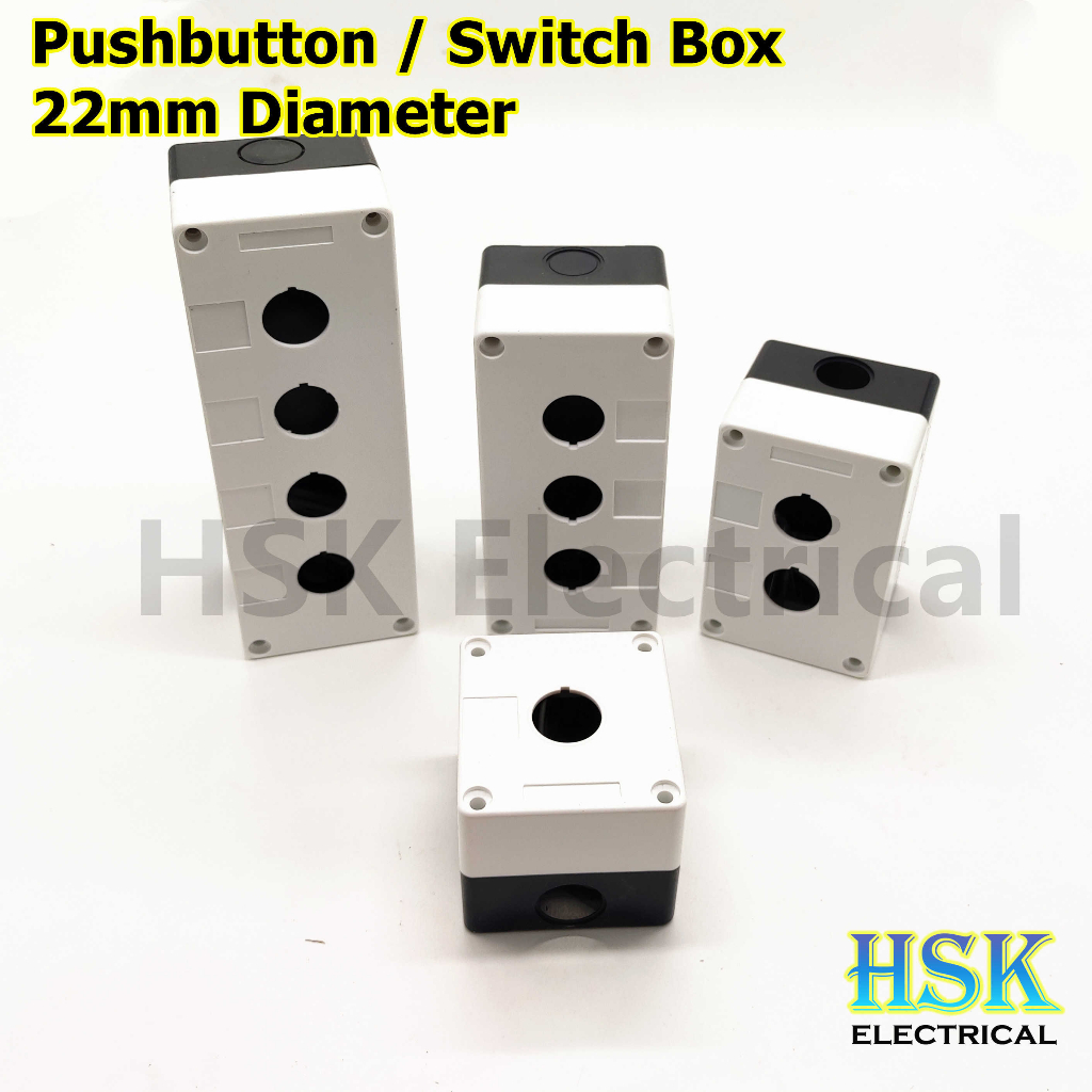 22mm Diameter Pushbutton / Switch / Buzzer / Pilot light Box 1 hole 2 ...