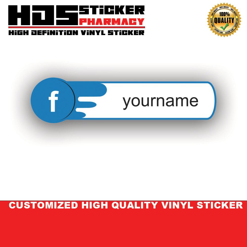 CUSTOMIZED NAME FB (HIGH QUALITY VINYL STICKER) - MACHINE CUT ...