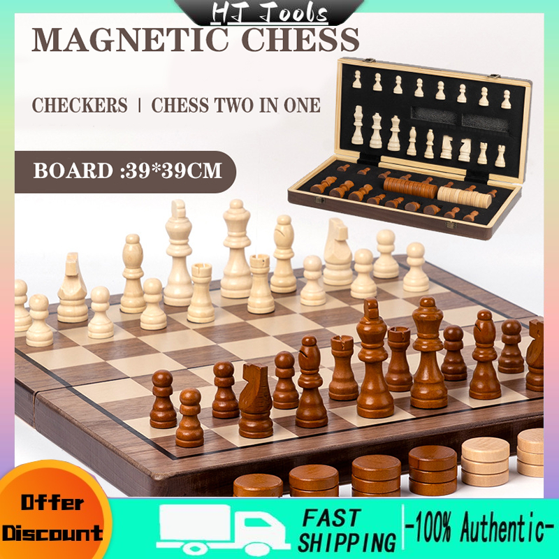 Wooden Chessboard Folding Board Chess Game International Chess Set For ...