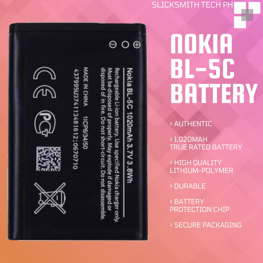 NEW BL-5C Battery for Nokia 1100 1200 1280 3650 6630 N70 | Original ...