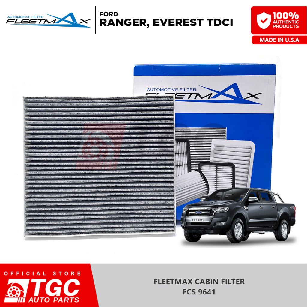 Fleetmax Cabin Filter/Aircon Cleaner W/ CHARCOAL FORD RANGER, EVEREST ...