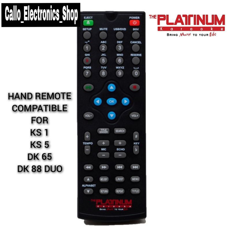 Platinum Remote For KS1/kS5/DK65/DK88 duo | Shopee Philippines