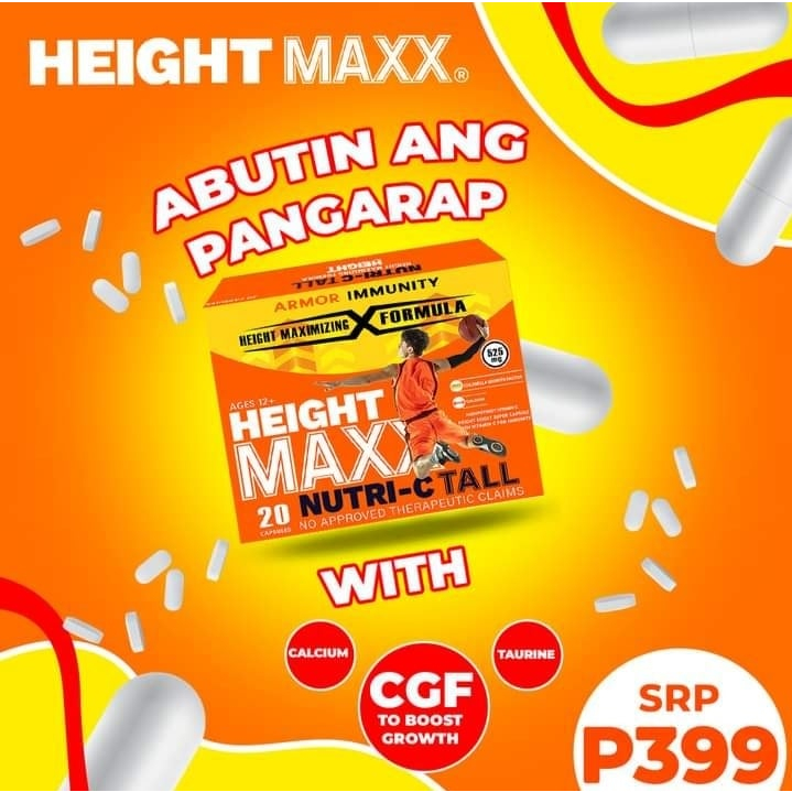 NUTRI-C TALL Height Maximizing Formula (20 CAPSULE) | Shopee Philippines