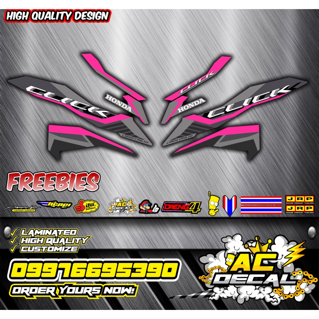 Honda Click 125i v3 Decal Stock Design (Pink) | Shopee Philippines