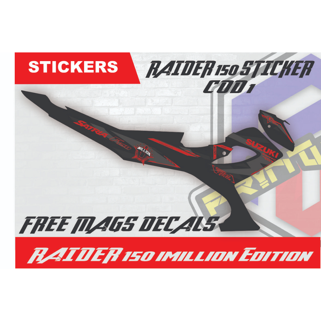 Raider 150 Carb Stock Decals 1Million Edition | Shopee Philippines