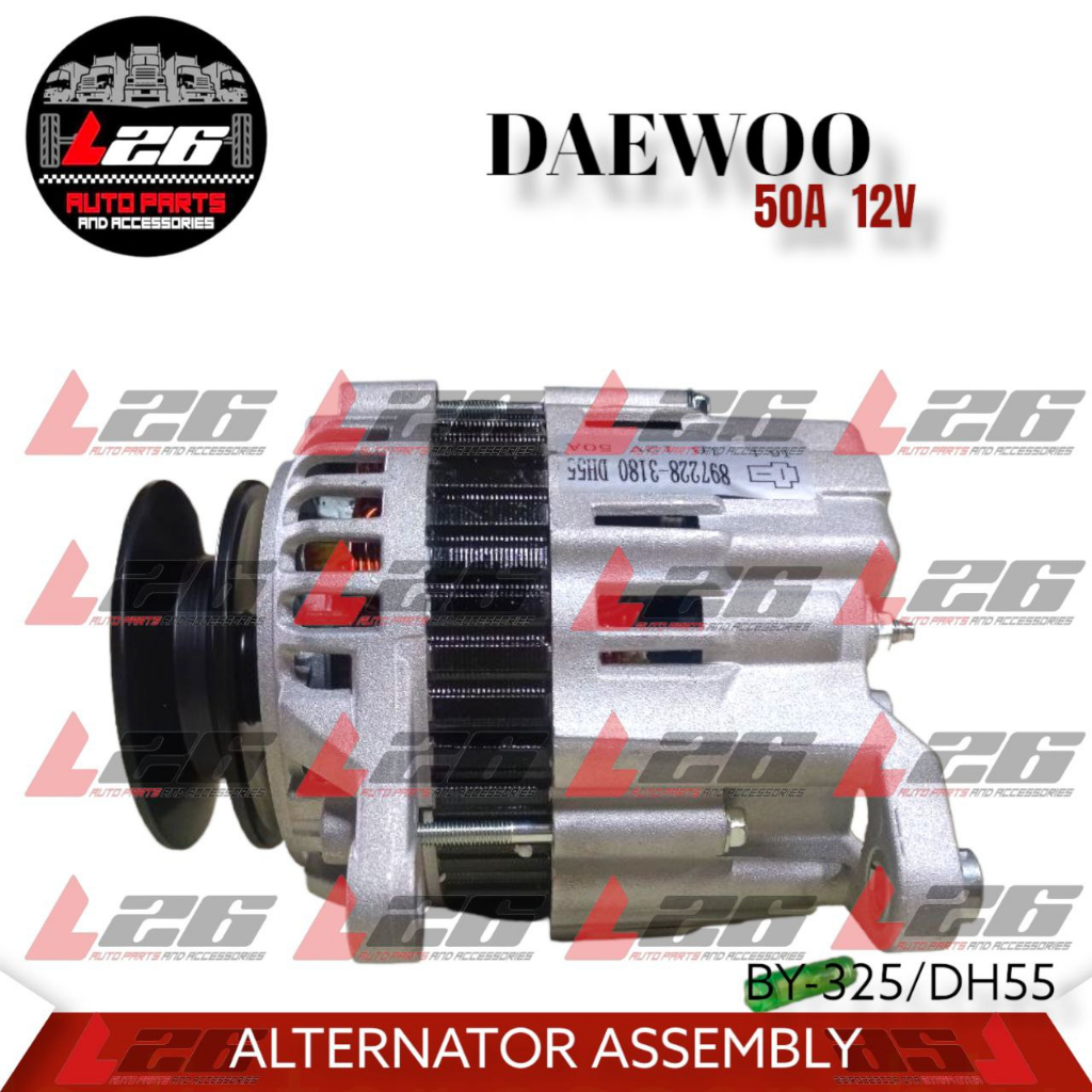 Daewoo Alternator Assembly 50A 12v Single Pulley w/o Vacuum BY-325/DH55 ...