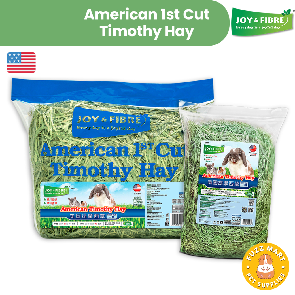 Joy & Fibre American 1st Cut Timothy Hay (500g/1.1kg/2.2kg) for Guinea ...