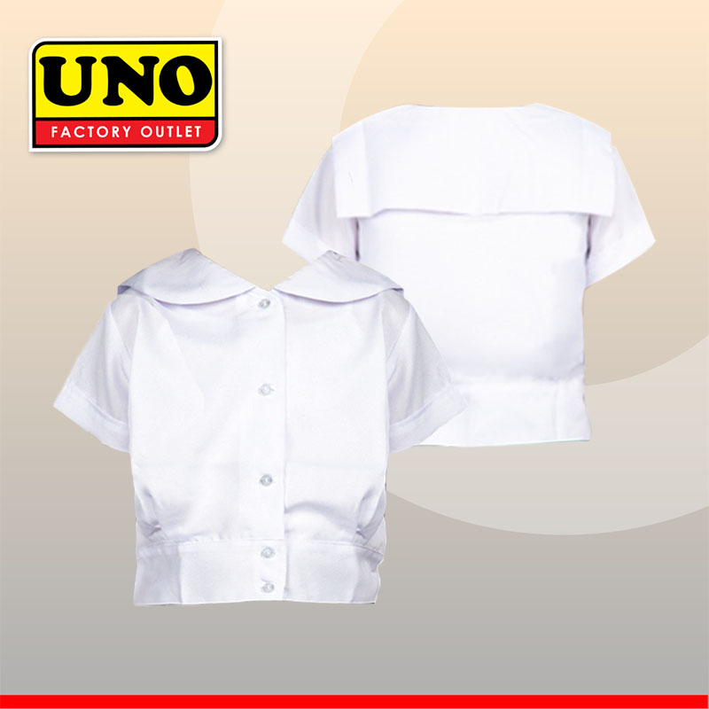 Uno Marine Collar Blouse School Uniform Plain White | Shopee Philippines