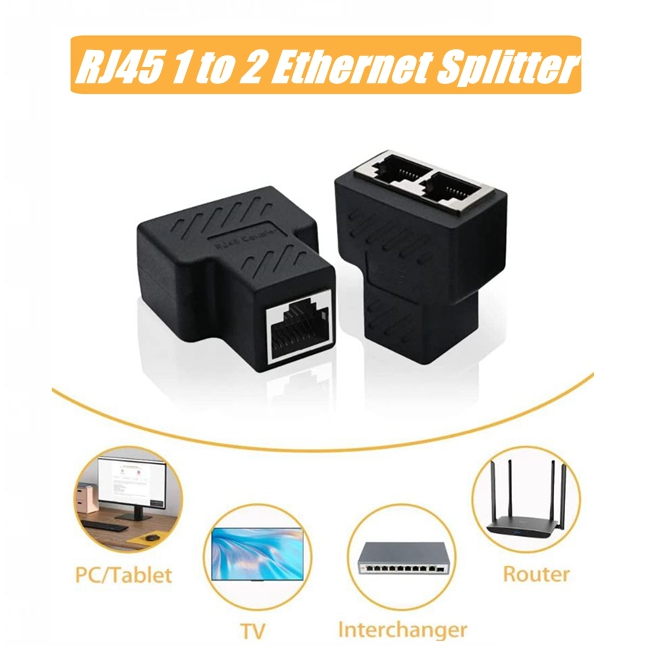 1 To 2 Way RJ45 Coupler LAN Ethernet Cable Female Splitter | Shopee ...