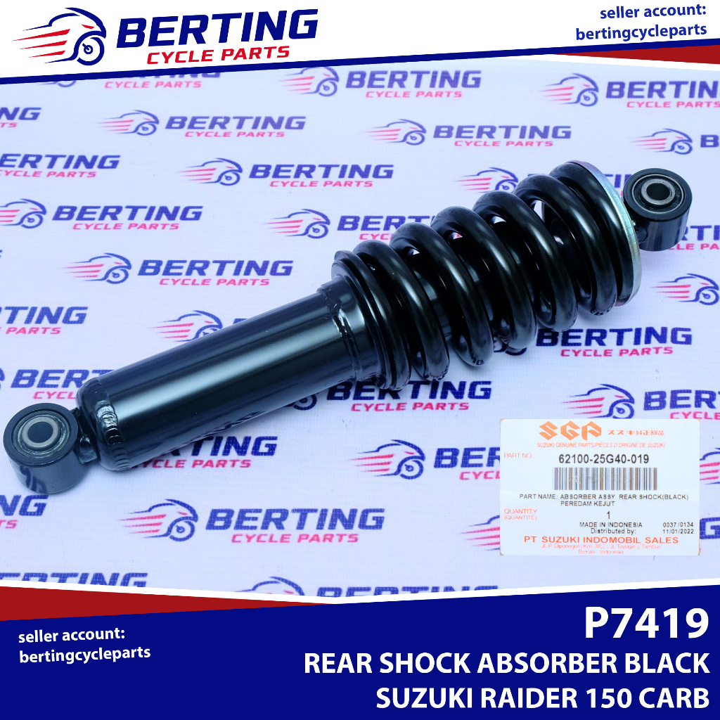 SGP REAR SHOCK ABSORBER BLACK Suzuki Raider 150 Carb Genuine 62100 ...