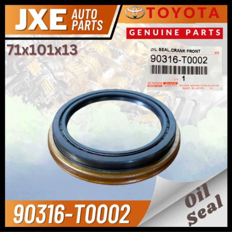 TOYOTA Oil Seal Crank Front 71x101x13cm for HILUX Dc (DOUBLE CABIN)-4X4 Fortuner (90316-T0002 ...