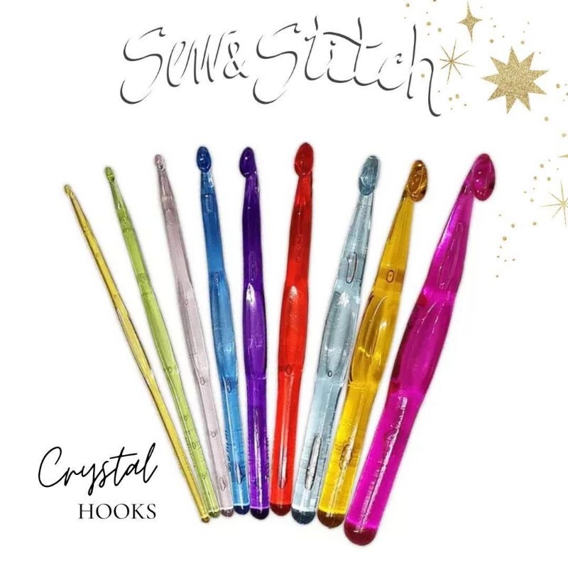 Crystal Plastic Crochet Hook Set | Shopee Philippines