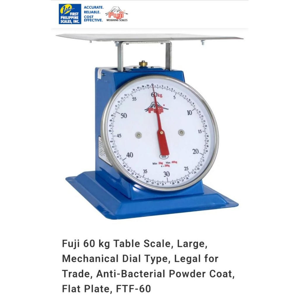 Fuji 60 kg. Flat Table Scale Timbangan 60 kilo Weighing Scale 60 kg ...
