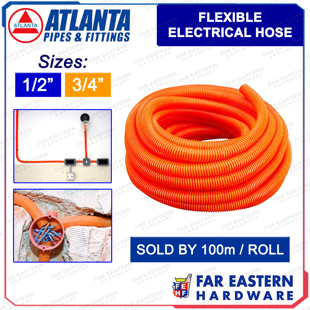 Electrical Flexible Hose PVC Pipe Corrugated Conduit 1/2" 3/4" Sold By 100Meters ATLANTA ...