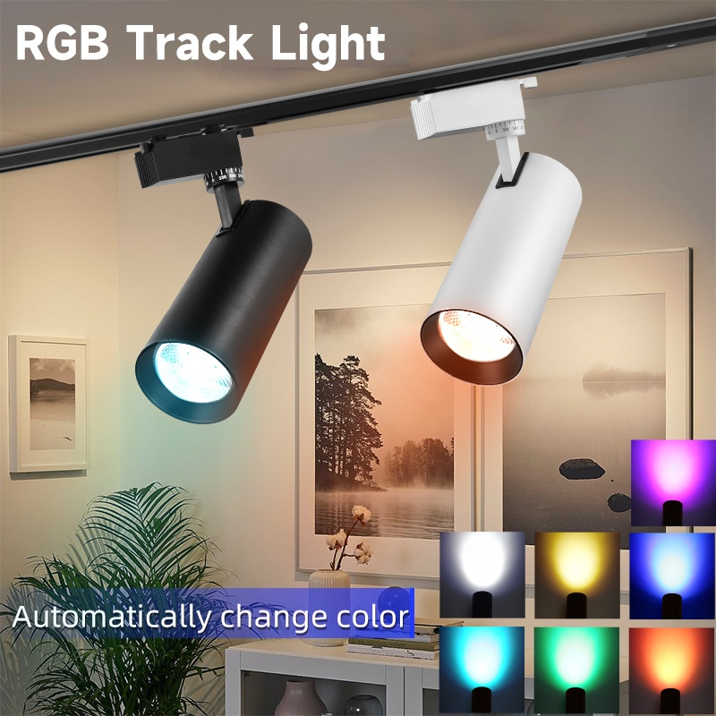 YHLAMP Led RGB Track Light For Wall Set COB Track Light Spot Light For ...