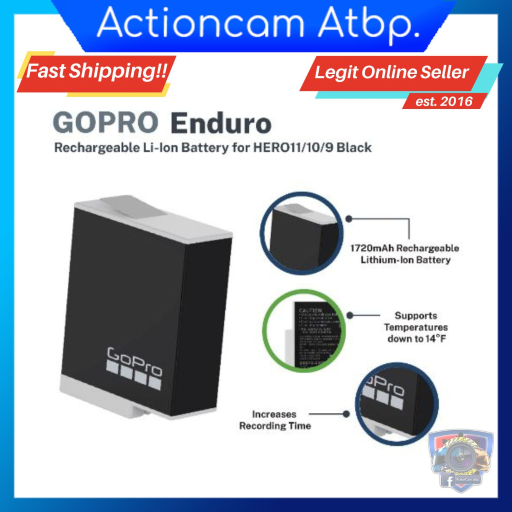 Enduro Battery Original 1720mAh for Hero 12, 11,10,9 Black - Actioncam ...