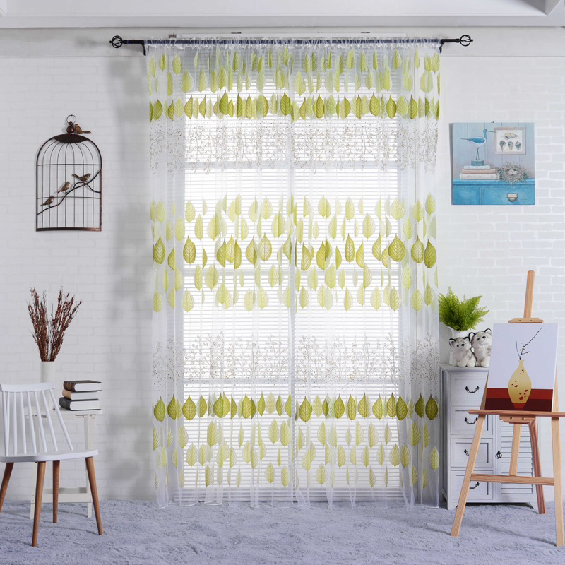 LINQING Leaved tree patterned curtain | Shopee Philippines