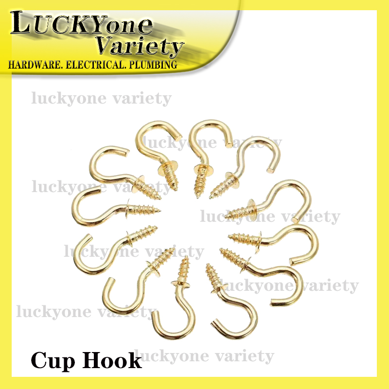 BRASS PLATED CUP HOOK 2" ( PER BOX ) | Shopee Philippines