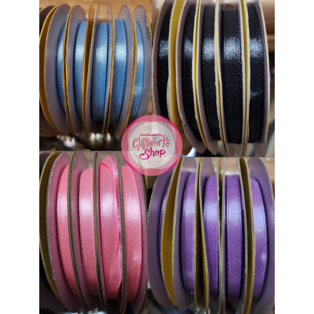 Satin Ribbon 1/4 inch 6mm (50 yards/roll) Double Edge for Packaging ...