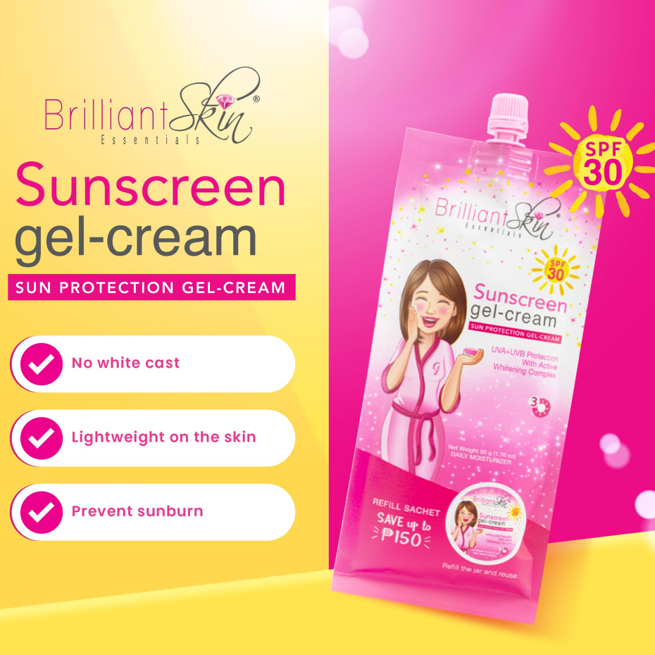 Brilliant Sunscreen Gel Cream 50g (lightweight feeling on your skin ...