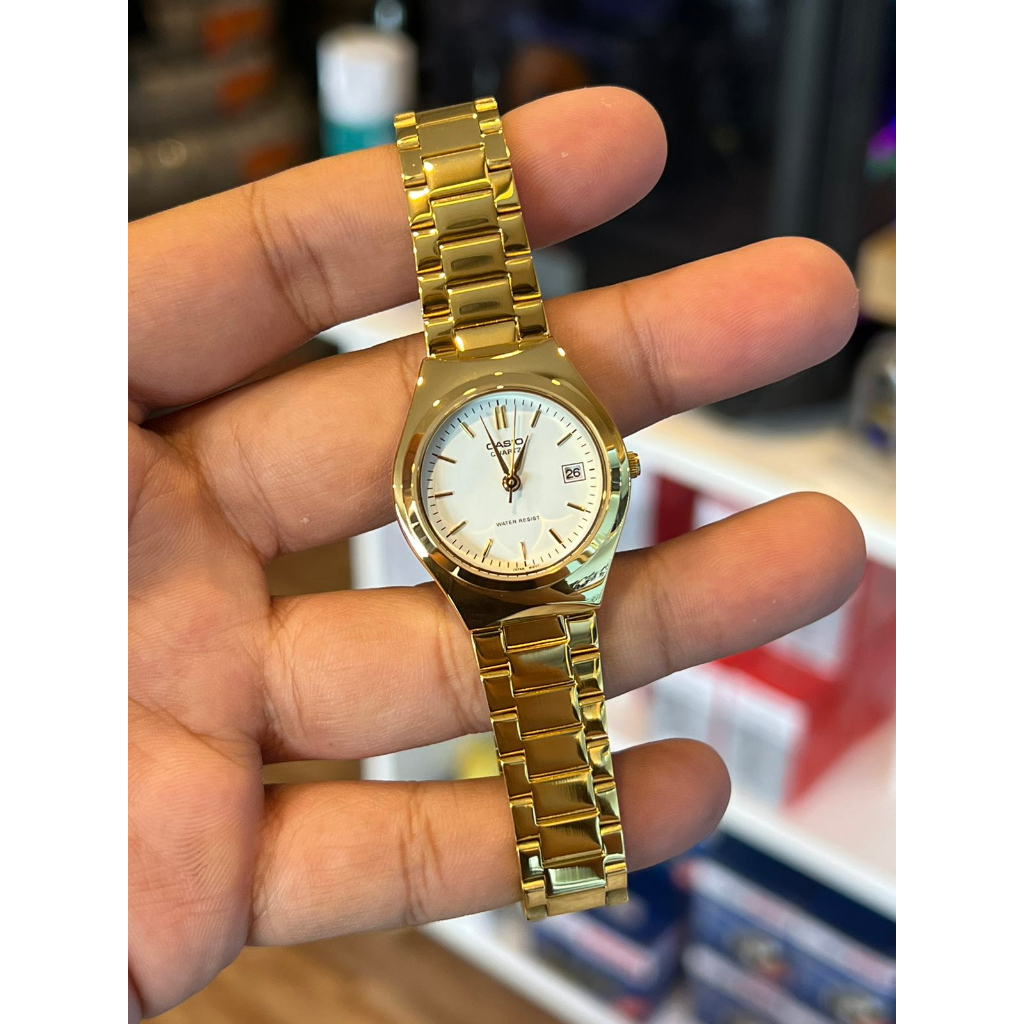 ORIGINAL CASIO Analog White Dial Gold Stainless-Steel Ladies Watch LTP-1170N-7A / CASIO LTP ...