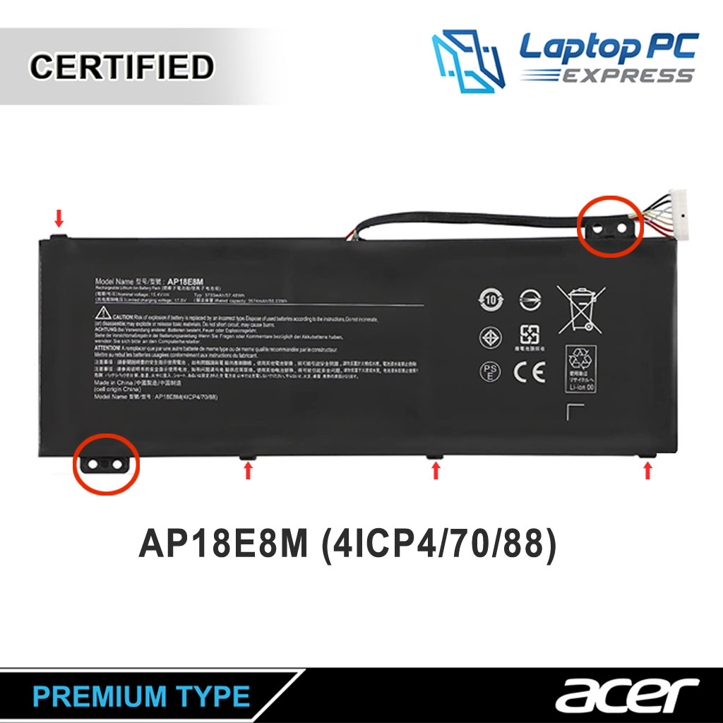 Acer Laptop Battery AP18E8M for Acer Aspire Nitro 5 AN515-54 AN517-51 7 ...