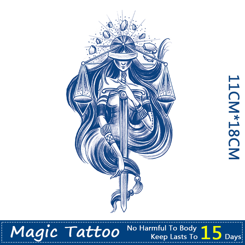 【WOOW】Magic Tattoo Sticker Libra Waterproof Fake Tattoo Sticker Lasts ...