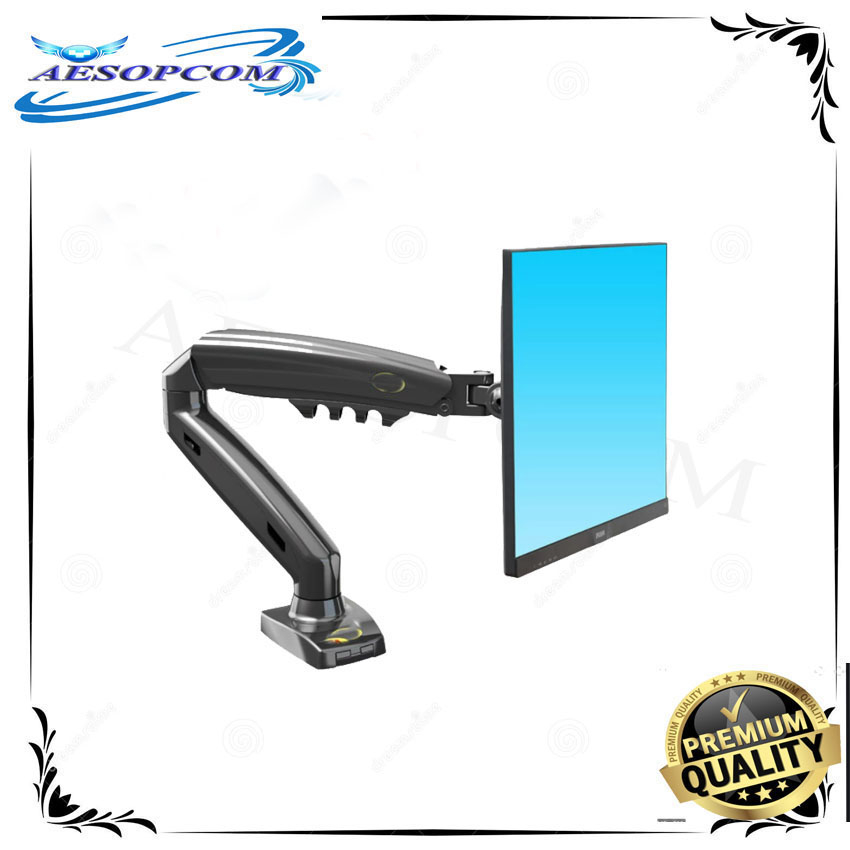f80 desk mount stand full motion swivel monitor arm gas spring lcd ...