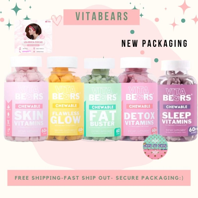 Vitabears Chewable Vitamins Fat Buster Detox Flawless Glow Hair ...