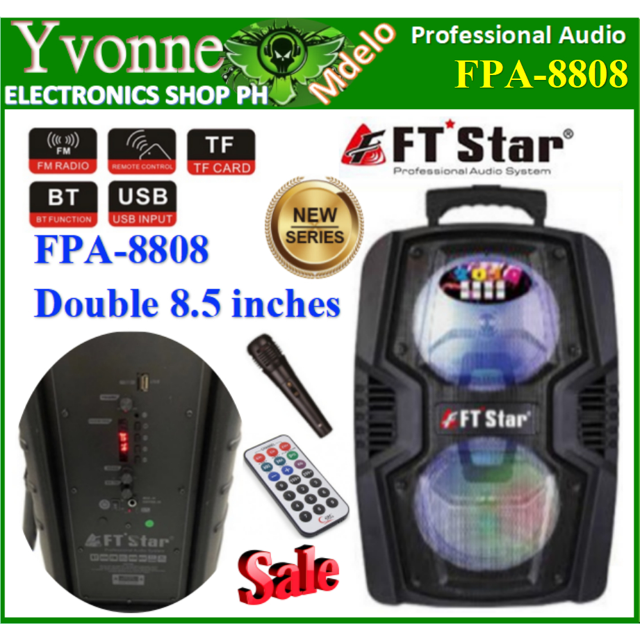 The FTSTAR FPA-8808 Megapro 8.5"LED Light Bluetooth Party Portable ...