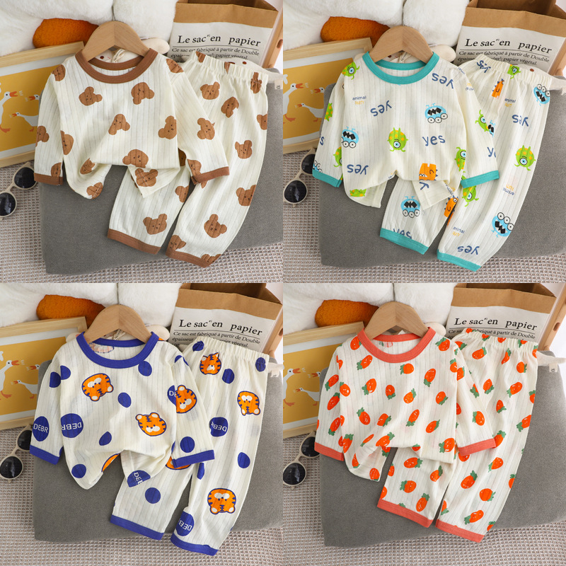 Kids Terno Pajama 2in1 Cute Cartoon Printed Design Pure Cotton ...