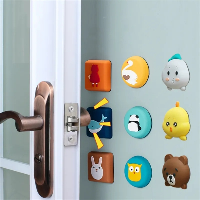 Cartoon Doorstopper Silicone Self Adhesive Wall Crash Pad Door Handle ...