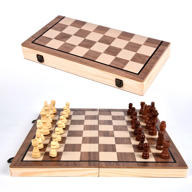 COD Magnetic Wooden Chessboard Folding Board Chess Game Chinese ...