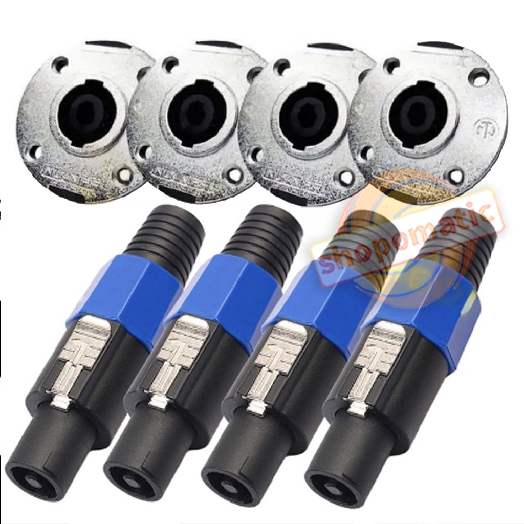 NEUTRIK Speak-On Plug 4 Pins Male & female set Speak-on Round (4PAIRS ...