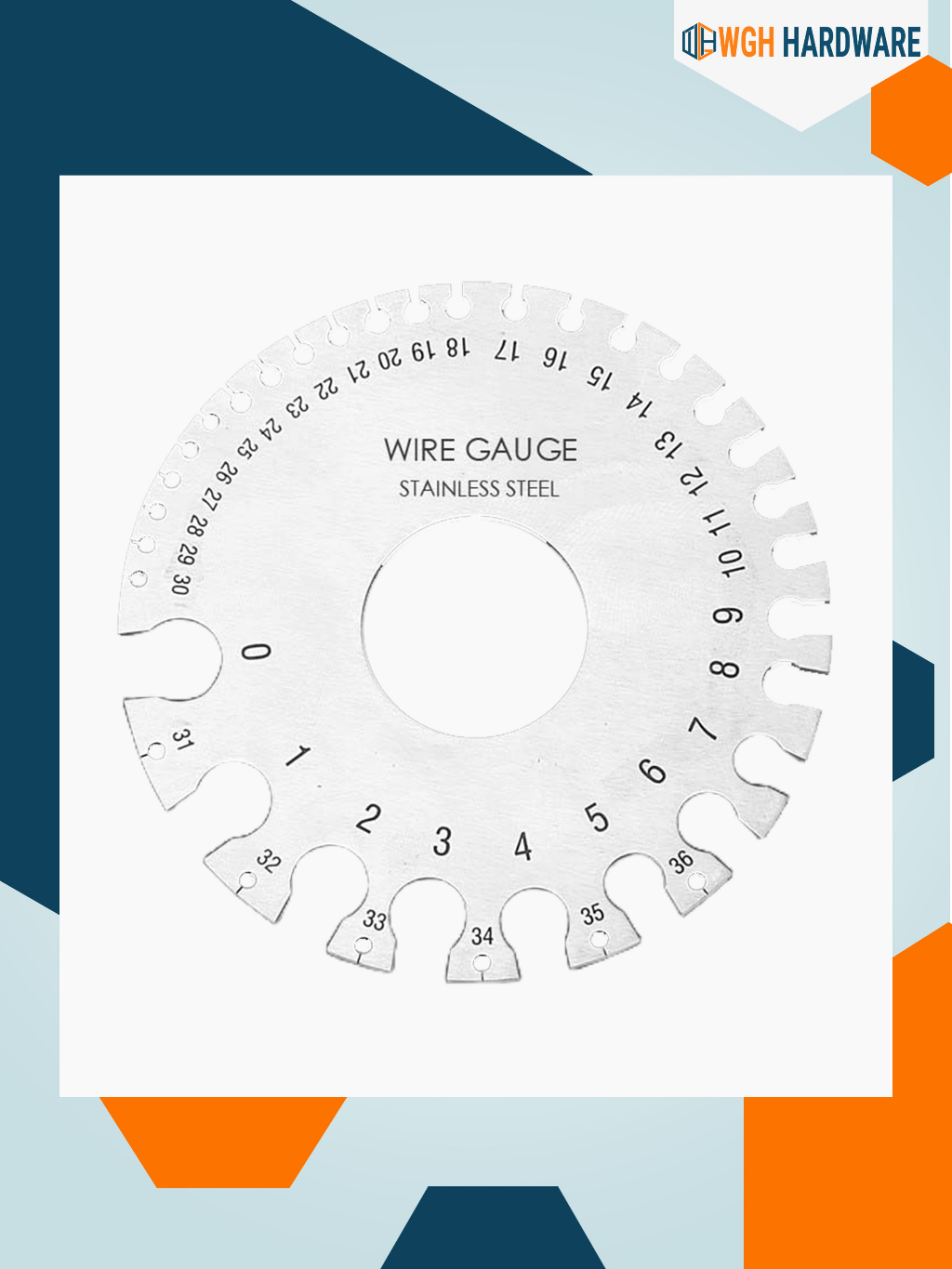 WGH Wire Gauge 0-36mm AWG SWG Stainless Steel Thickness Ruler Gauge ...
