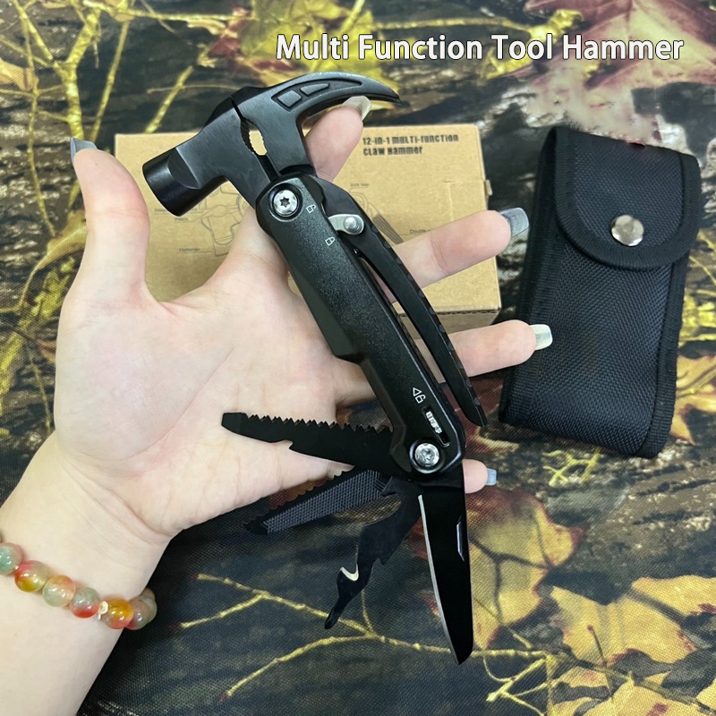 12 in 1 Multi Tool Hammer Stainless Steel Hammer Tools Set Claw Hammer ...