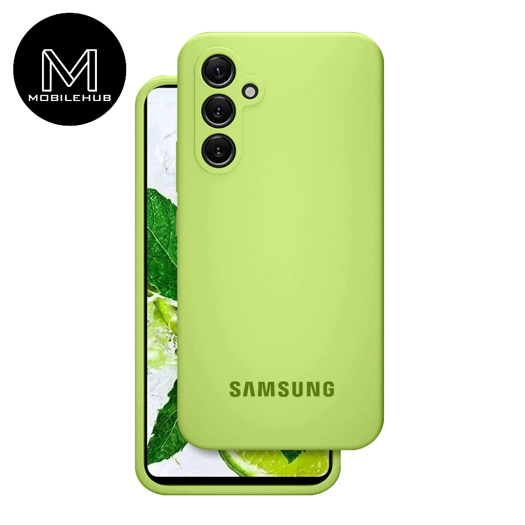 Samsung A34 Liquid Silicone Smooth Matte Back Case (Avocado Green ...