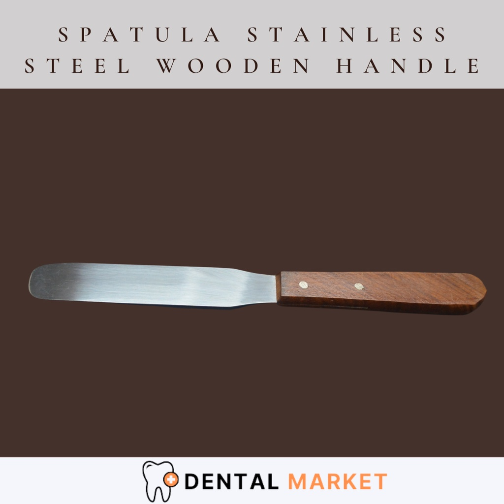 Spatula Stainless Steel Wooden Handle Plaster Alginate Market Supply ...