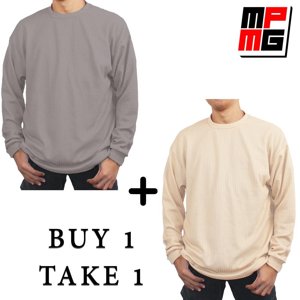 MPMG Buy 1 Take 1 Long Sleeve Pullover T Shirt Waffle Knit | Shopee ... MPMG Buy 1 Take 1 Long Sleeve Pullover T Shirt Waffle Knit | Shopee ...