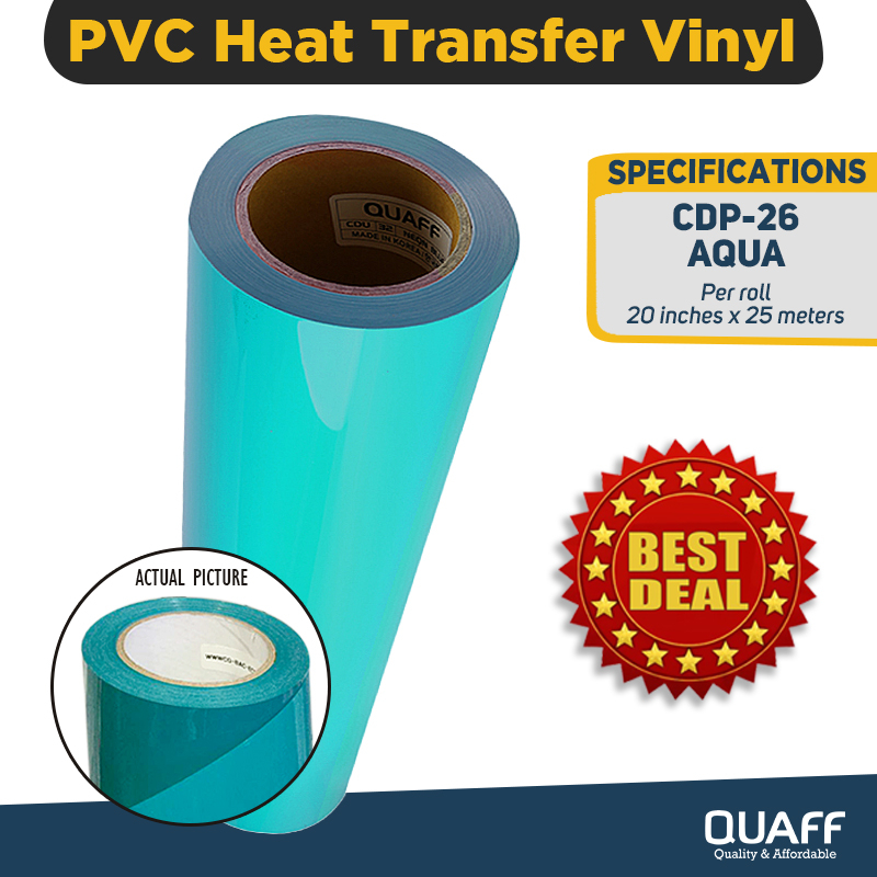 QUAFF Korea Rubberized Heat Transfer Vinyl CDP (20 inches x 1 meter ...