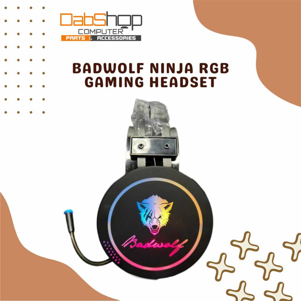 BADWOLF NINJA RGB - Directional Mic 50mm speaker HEADSET | Shopee ...