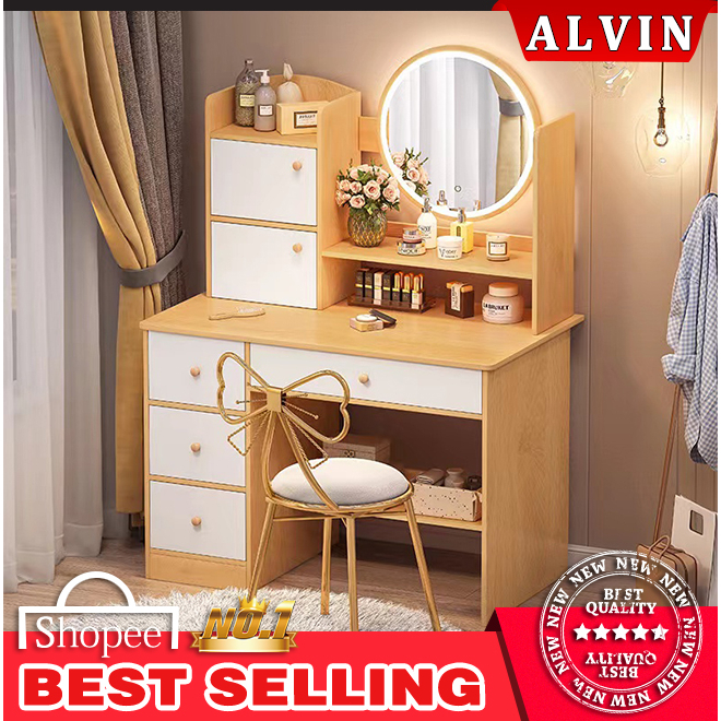 ALVIN Dressing Table Bedroom Minimalist Modern Ins Dressing Table ...