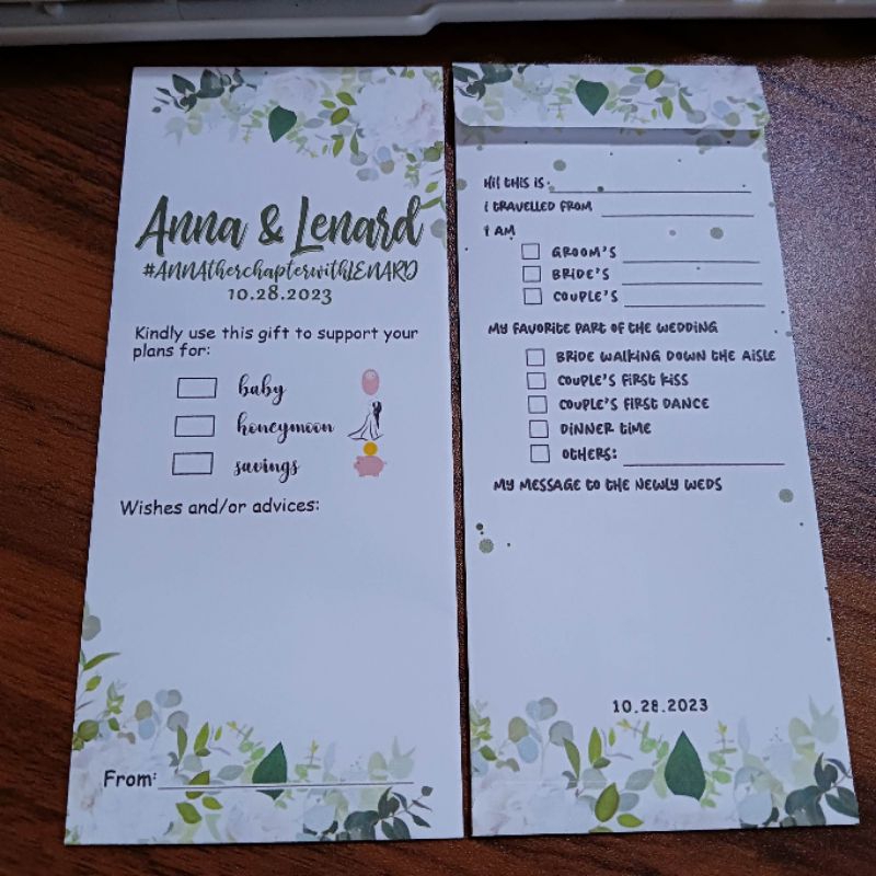 50pcs (Batch#3 of 3) Wedding Envelope (Edit details) | Shopee Philippines