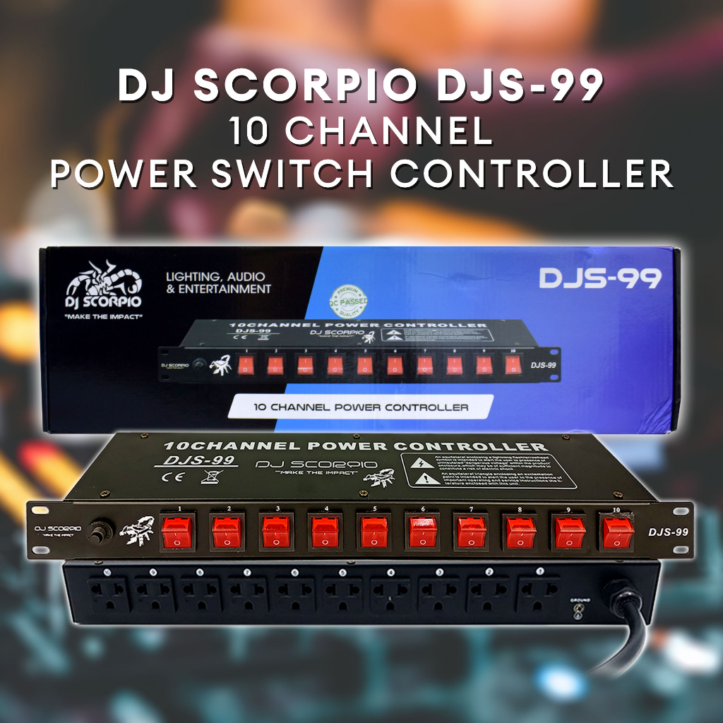 DJ SCORPIO DJS-99 - 10 Channel Power Controller 10 Power Switch ...