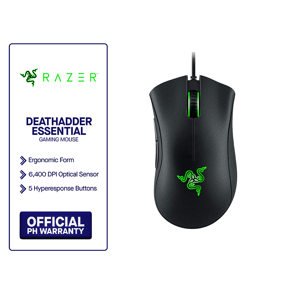Razer DeathAdder Essential 6,400 DPI Optical Sensor Gaming Mouse ...