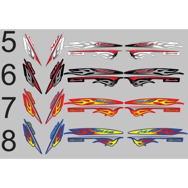 mio sporty sticker 2006 fire decals | Shopee Philippines